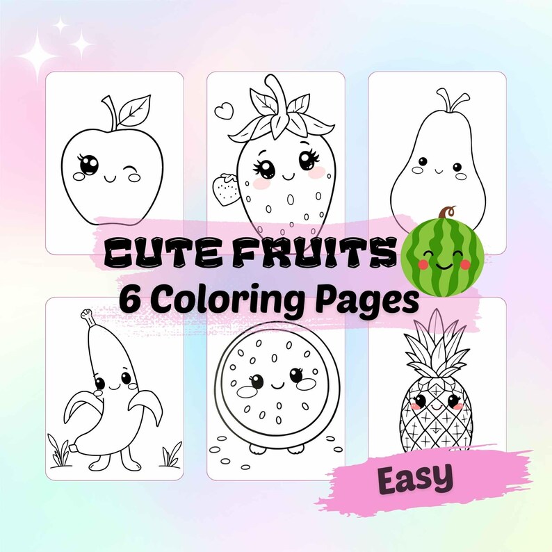 Cute Fruits Coloring Pages: Fun for Artistic Childs, Adventures for ...