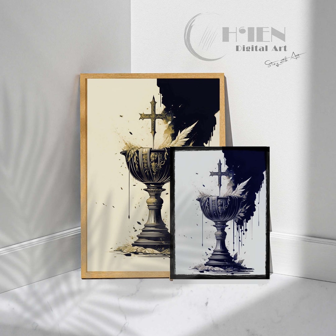 The Holy Grail Art Design, Medieval Wall Art, Culture & History Poster ...