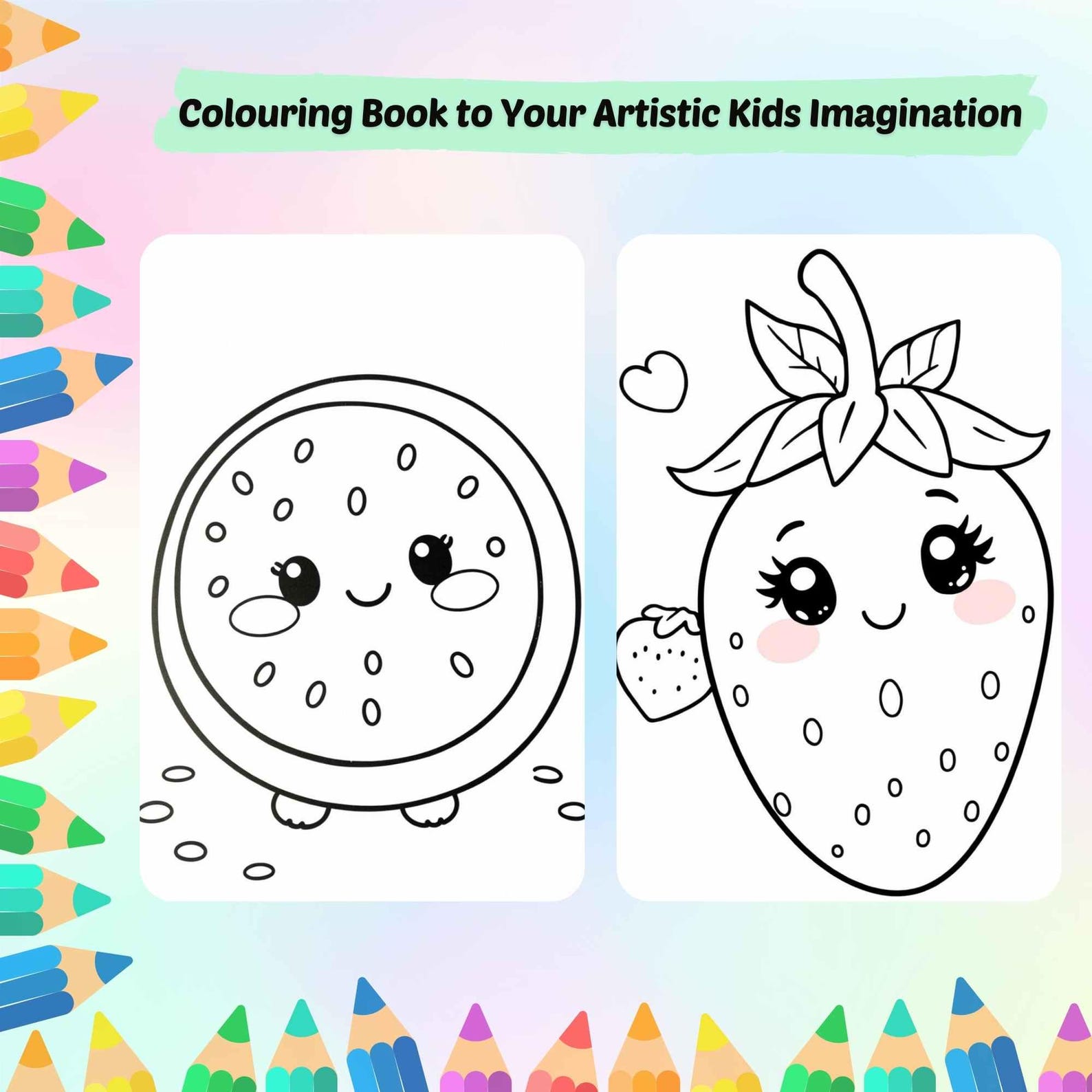 Cute Fruits Coloring Pages: Fun for Artistic Childs, Adventures for ...
