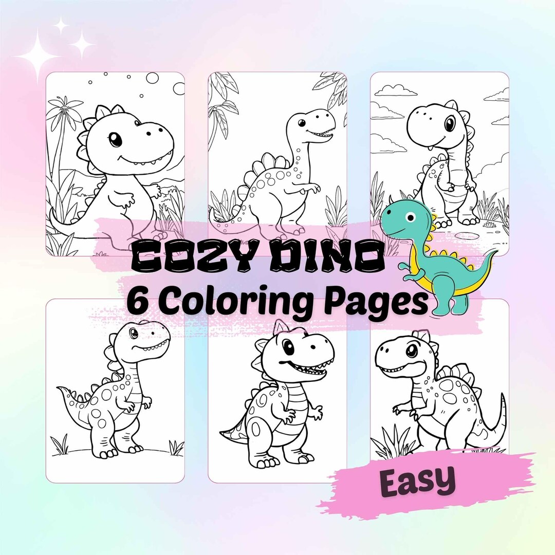 Cozy Dino Coloring Pages: Fun for Artistic Childs, Adventures for ...
