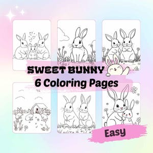 Sweet Bunny Coloring Pages, Printable Fun for Artistic Kids ...
