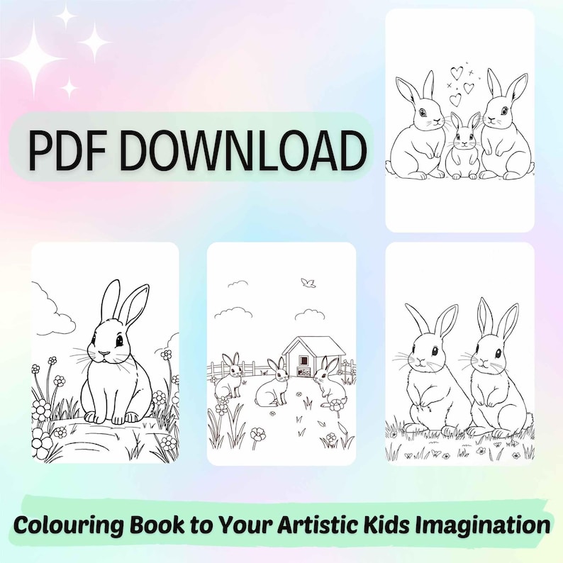 Sweet Bunny Coloring Pages, Printable Fun for Artistic Kids ...