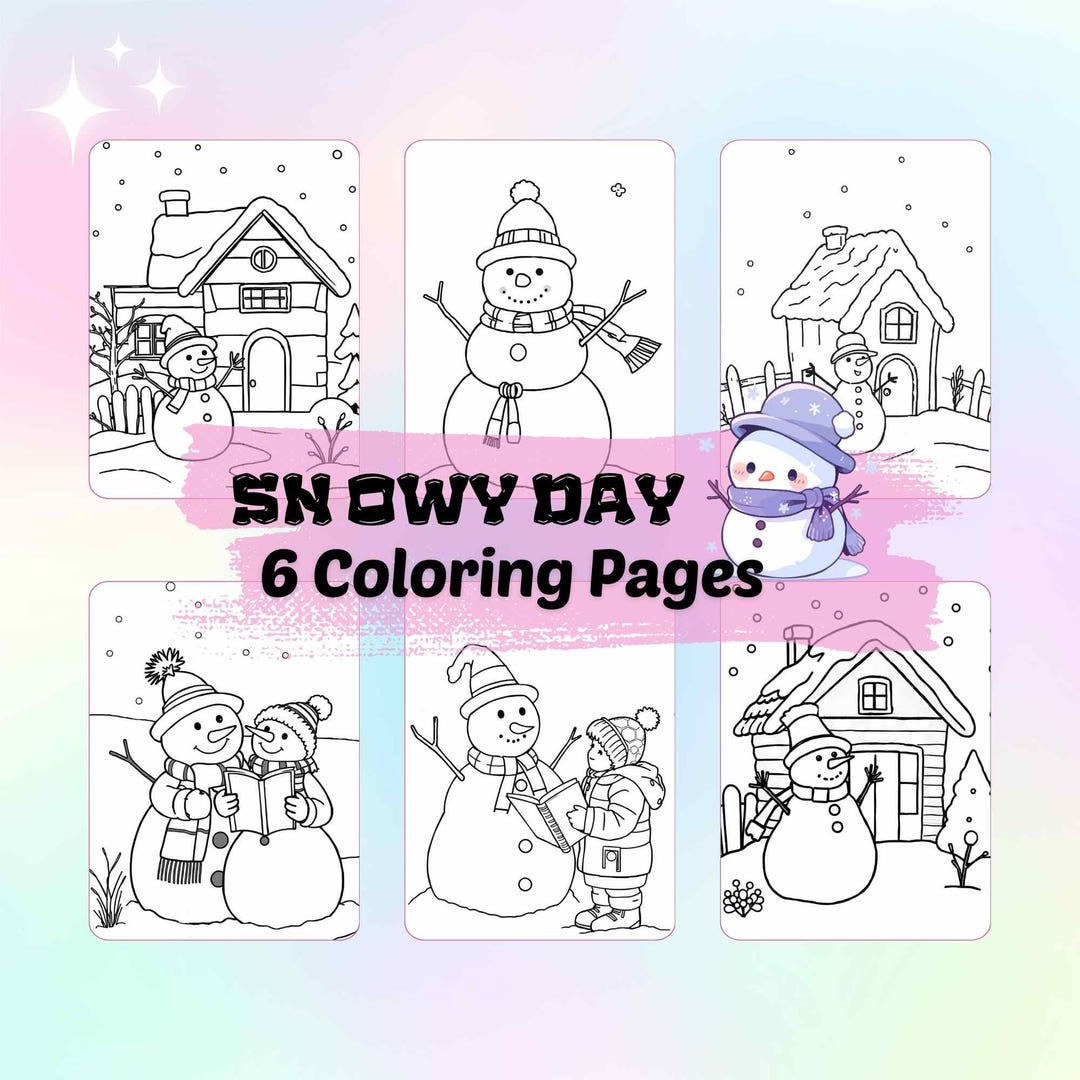 Snowy Day Coloring Pages: Fun for Artistic Childs, Adventures for ...