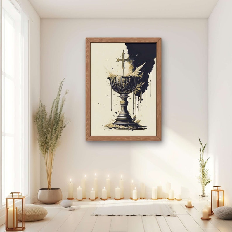 The Holy Grail Art Design, Medieval Wall Art, Culture & History Poster ...