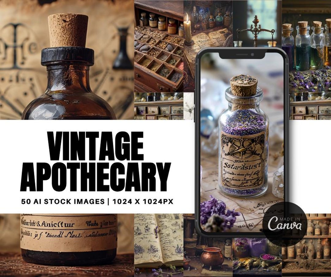 Vintage Apothecary Stock Images: Alchemy Decor, PLR MRR - Etsy