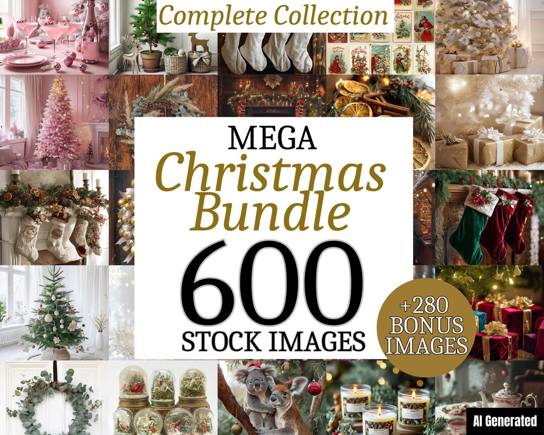 Mega Bundle: 10 Aesthetic Christmas Stock Image Bundles + Bonus 280 ...
