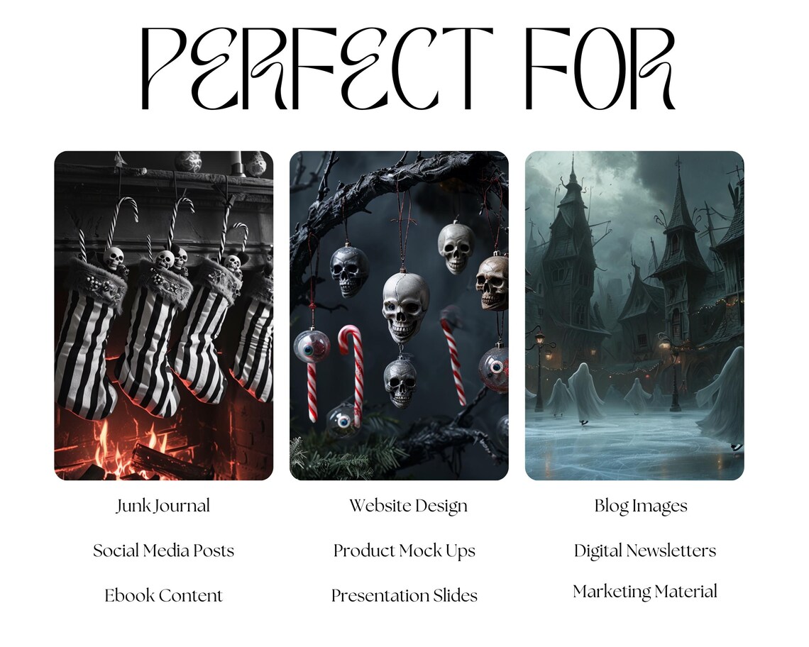 70 Dark Gothic Christmas Stock Images: Tim Burton Style (PLR MRR) - Etsy
