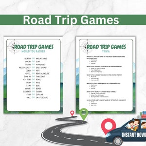 Road Trip Game Bundle Printables | Travel Games and Activities | Fun ...