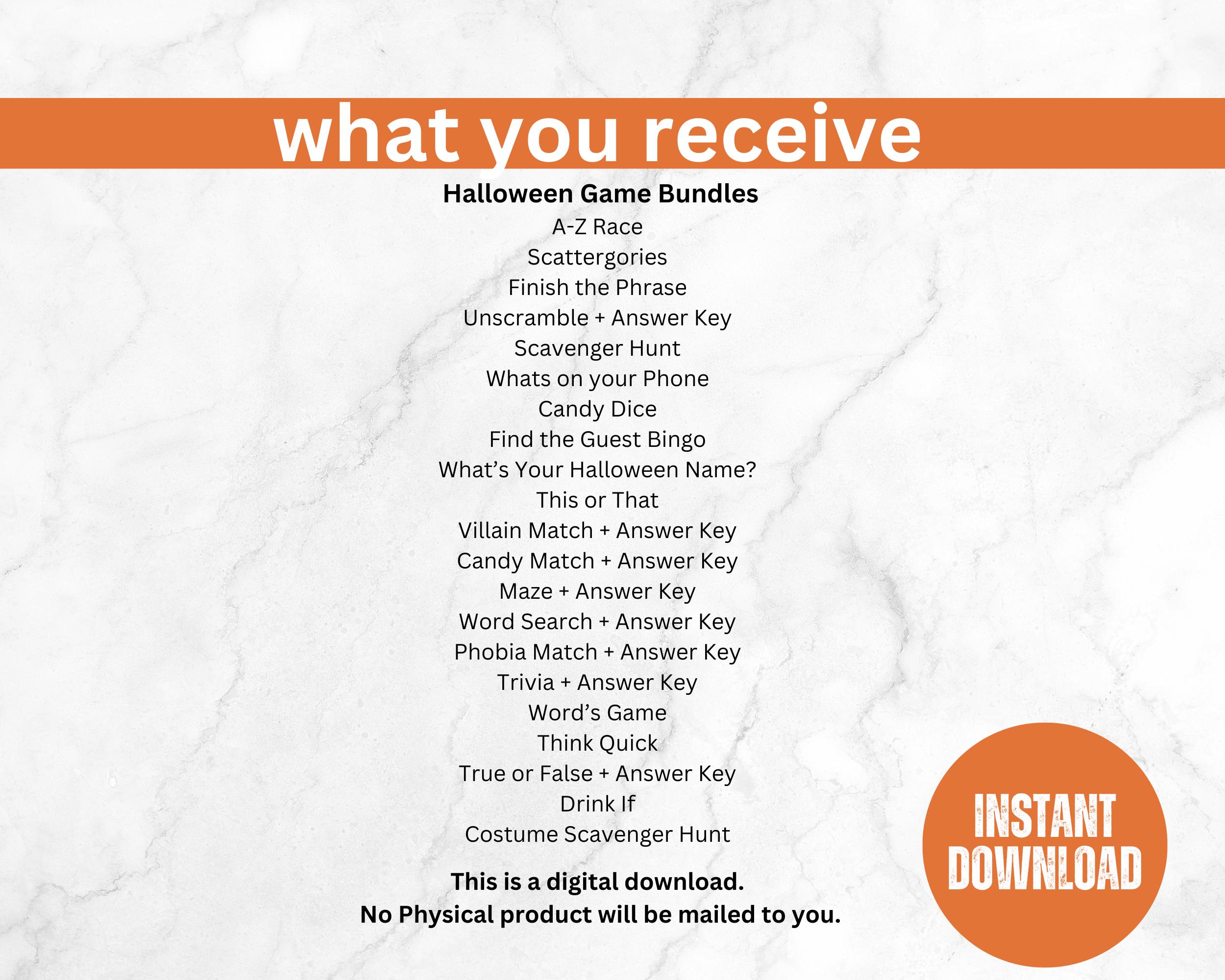 Halloween Party Game Mega Bundle, 20+ Halloween Themed Games ...