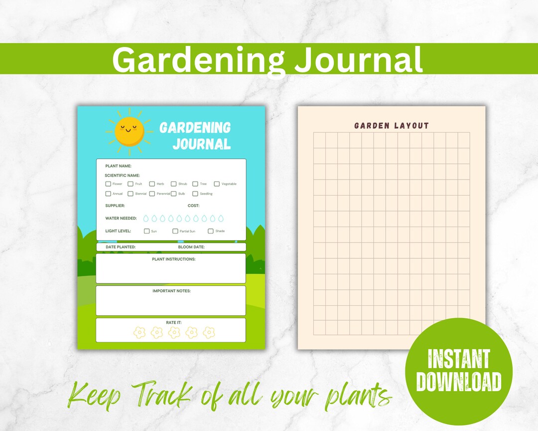 Garden Journal Printable Planner, Detailed Plant Log, Garden Sketch PDF ...