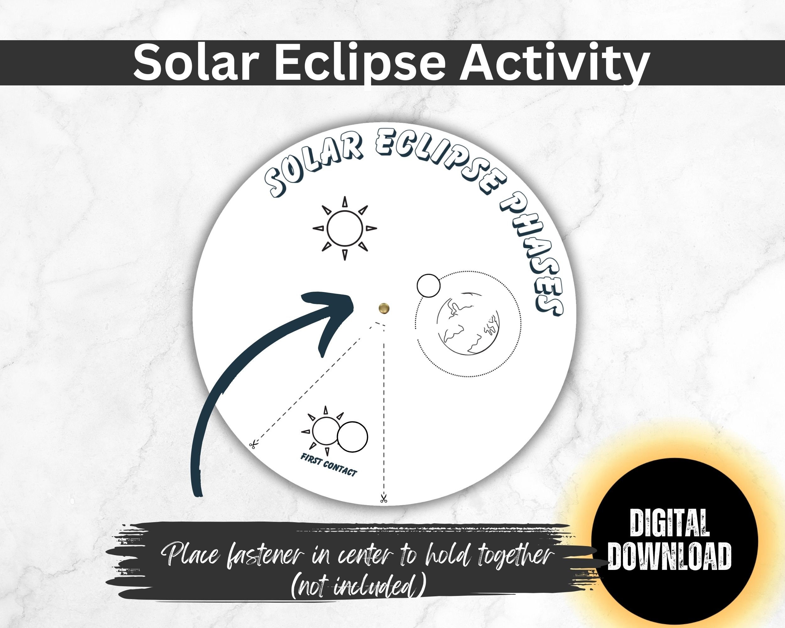 Solar Eclipse Activity, Solar Eclipse Coloring Spinner Wheel, Eclipse ...