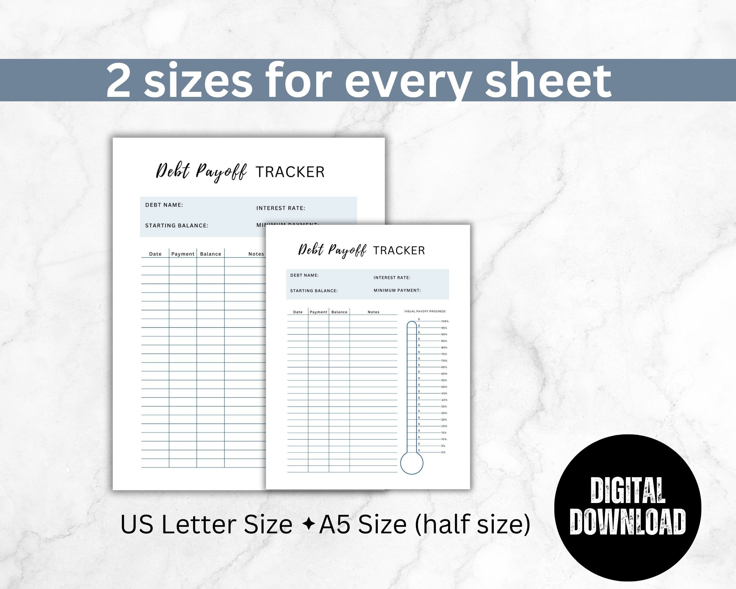 Debt Tracker Printable, Debt Payoff Tracker, Visual Debt Tracker, Debt ...