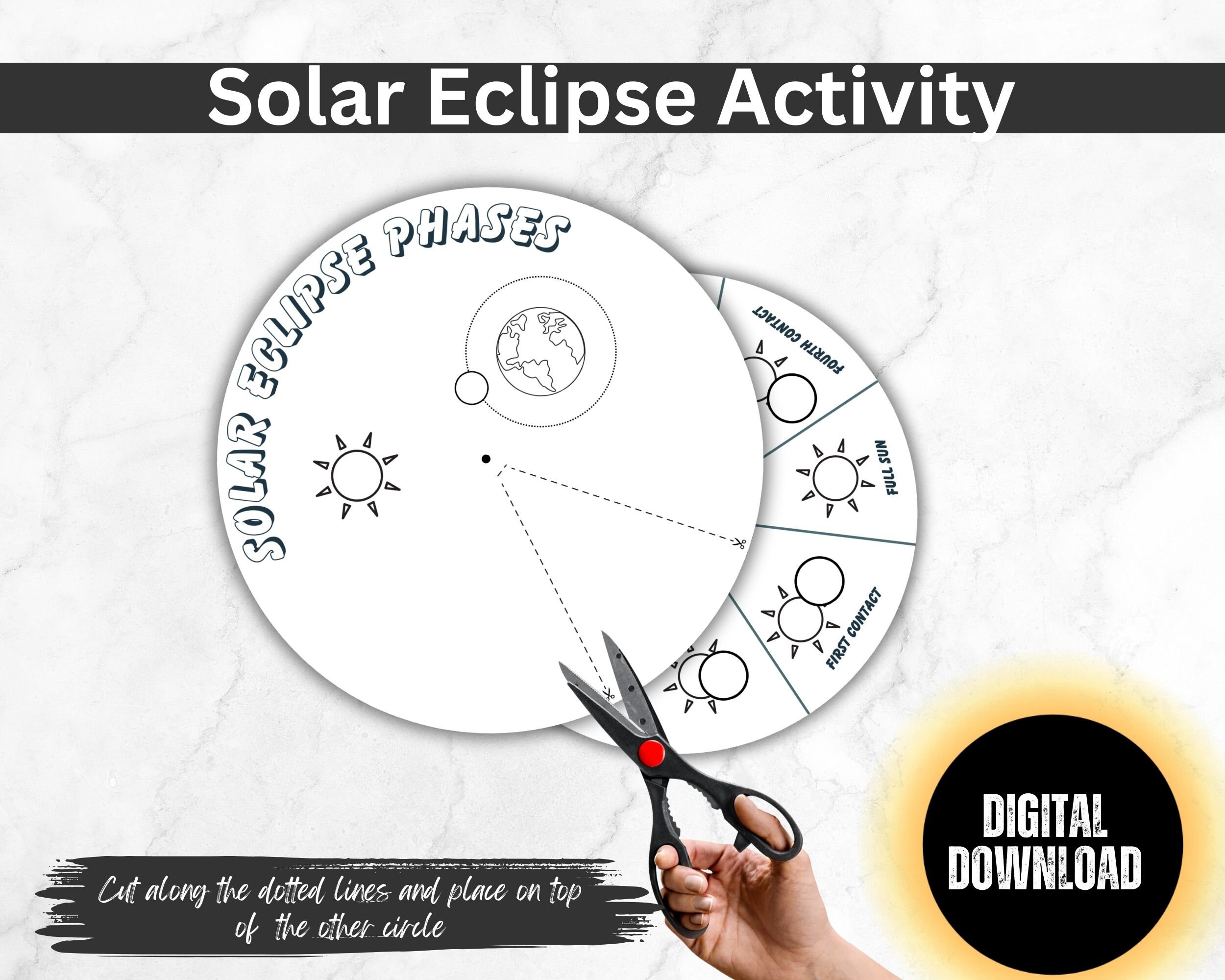 Solar Eclipse Activity, Solar Eclipse Coloring Spinner Wheel, Eclipse ...