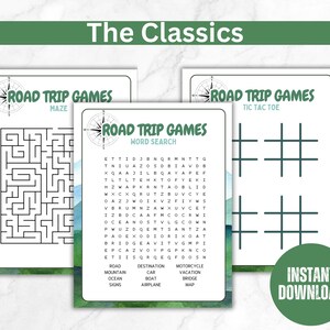 Road Trip Game Bundle Printables | Travel Games and Activities | Fun ...