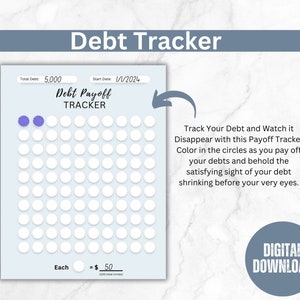 Debt Tracker Printable, Debt Payoff Tracker, Visual Debt Tracker, Debt ...