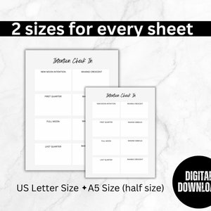 Moon Intention Worksheet Journal, Moon Phases, Intention Setting ...