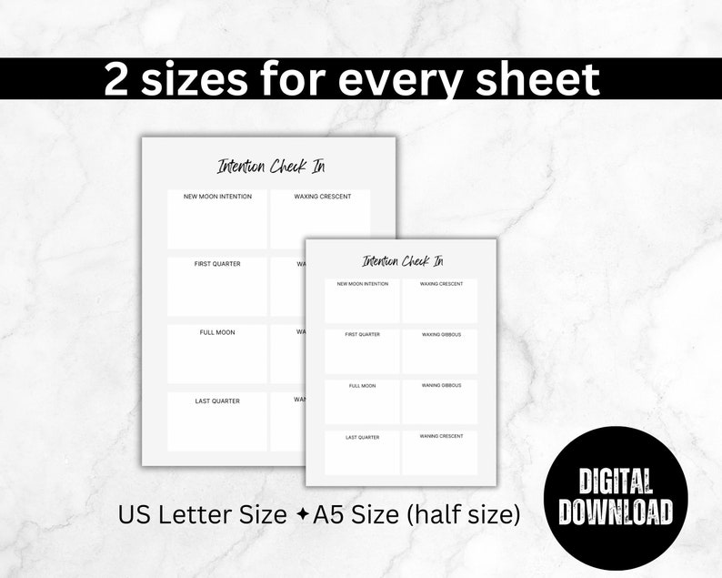 Moon Intention Worksheet Journal, Moon Phases, Intention Setting ...