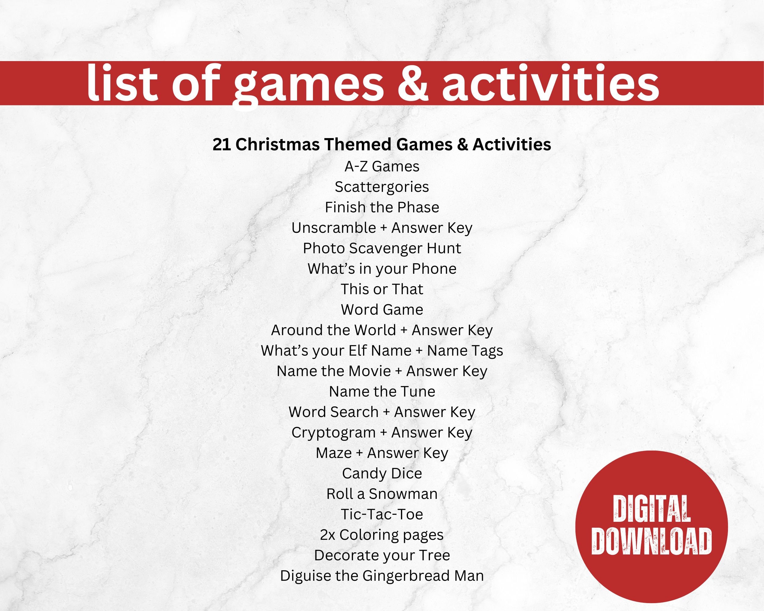 Christmas Game Bundle Holiday Activities & Games Christmas Printable ...