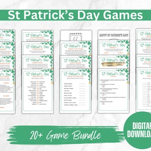 St Patricks Day Game Bundle, Printable Games, St Pattys Day, Family Fun ...