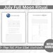 Full Moon Ritual Worksheet, 3 Card Tarot Reading Spread Focused on the ...