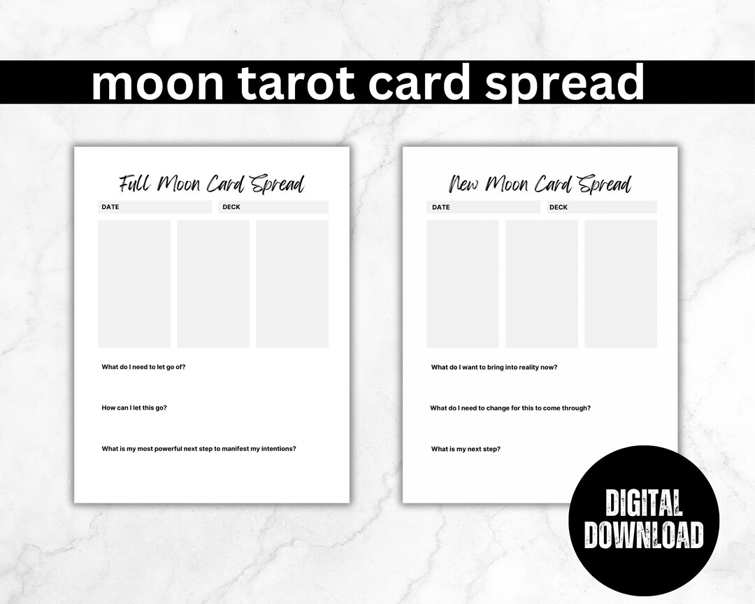 Moon Tarot Card Spread, Tarot Printable, Moon Manifesting, New Moon ...