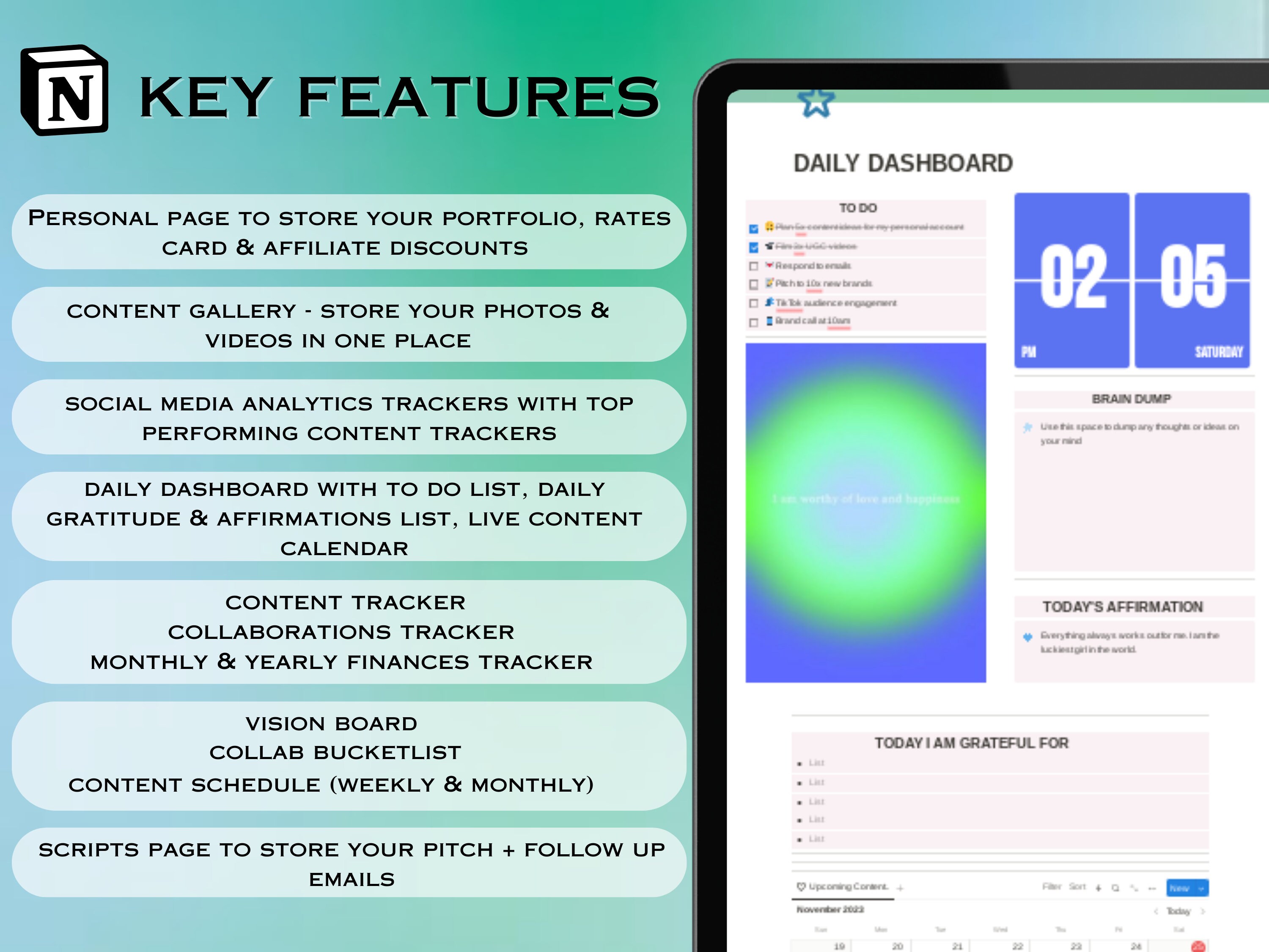 Notion Template UGC Plannerugc Portfolio Templatecontent - Etsy