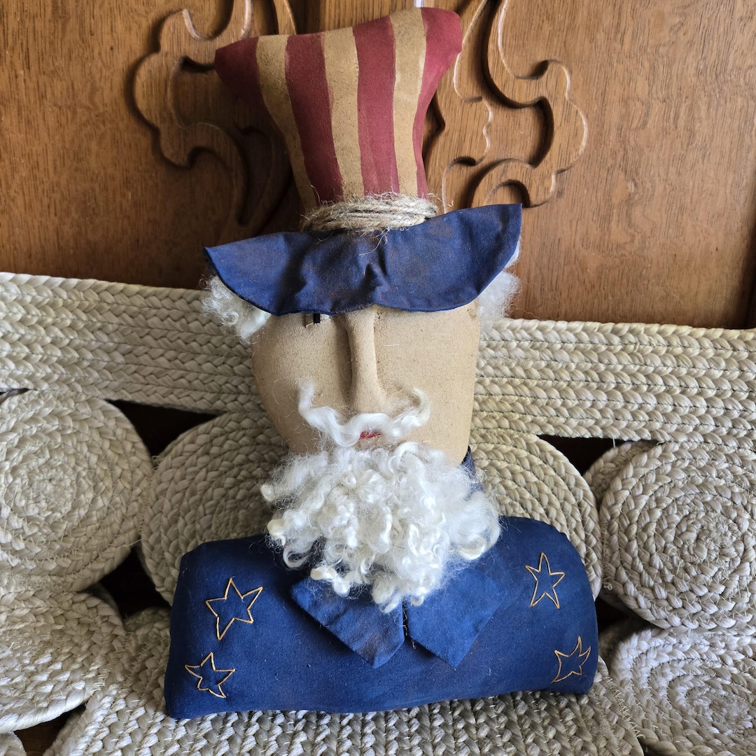 Uncle Sam Crafted Stump Figure Americana Design - Etsy