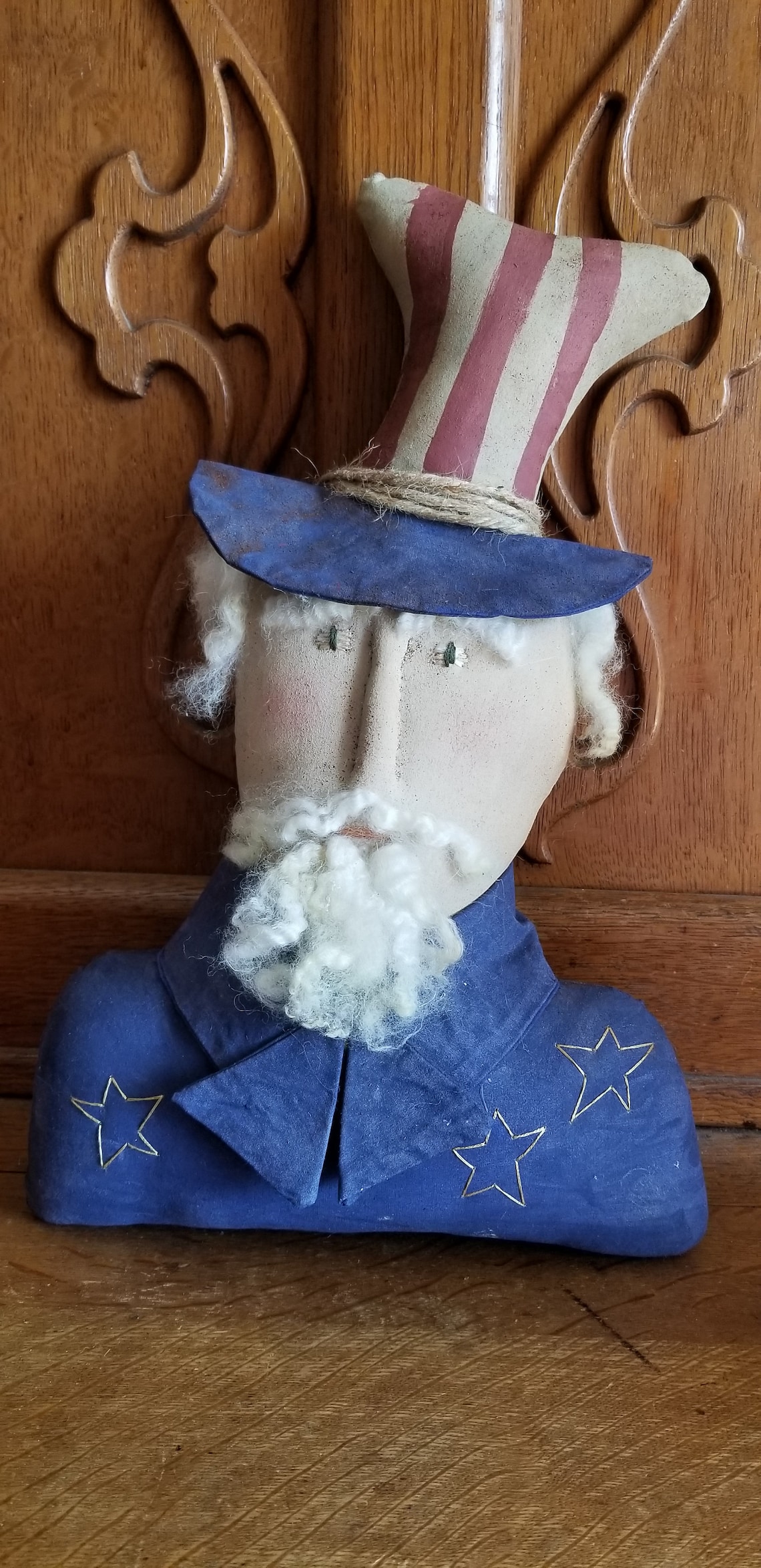 Uncle Sam Stump Figure. Handmade Original Design Americana 4th of July ...