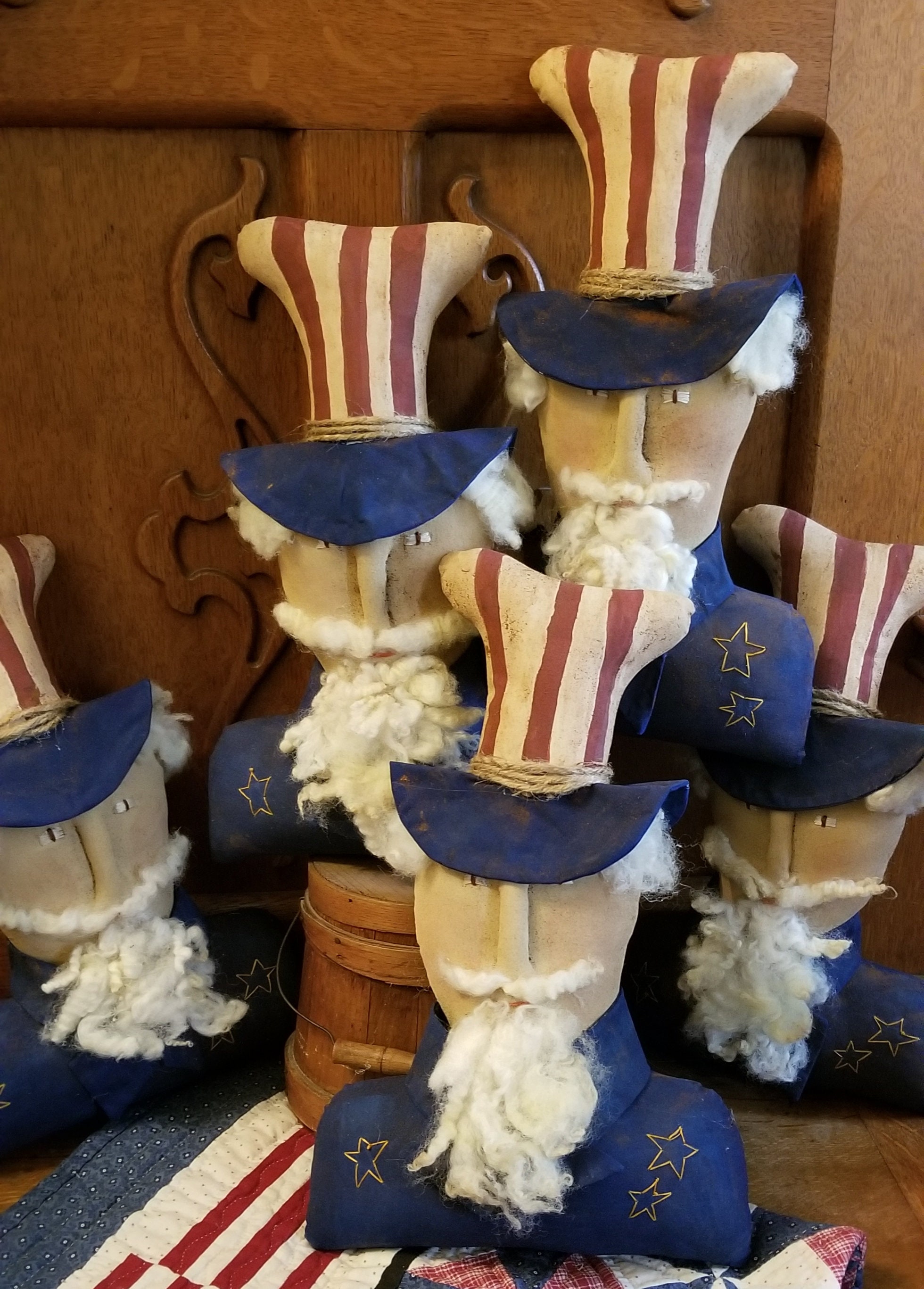 Uncle Sam Stump Figure. Handmade Original Design Americana 4th of July ...