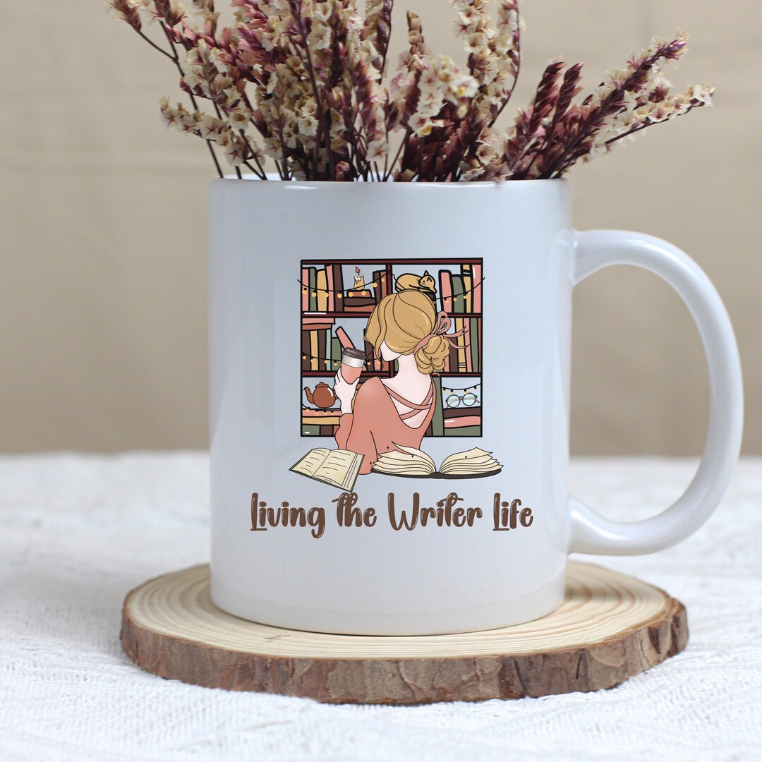 Living the Writer Life Coffee Mug, Funny Author Gift - Etsy