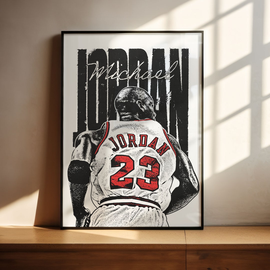 Michael Jordan Poster Chicago Bulls Poster NBA Poster Basketball Poster ...