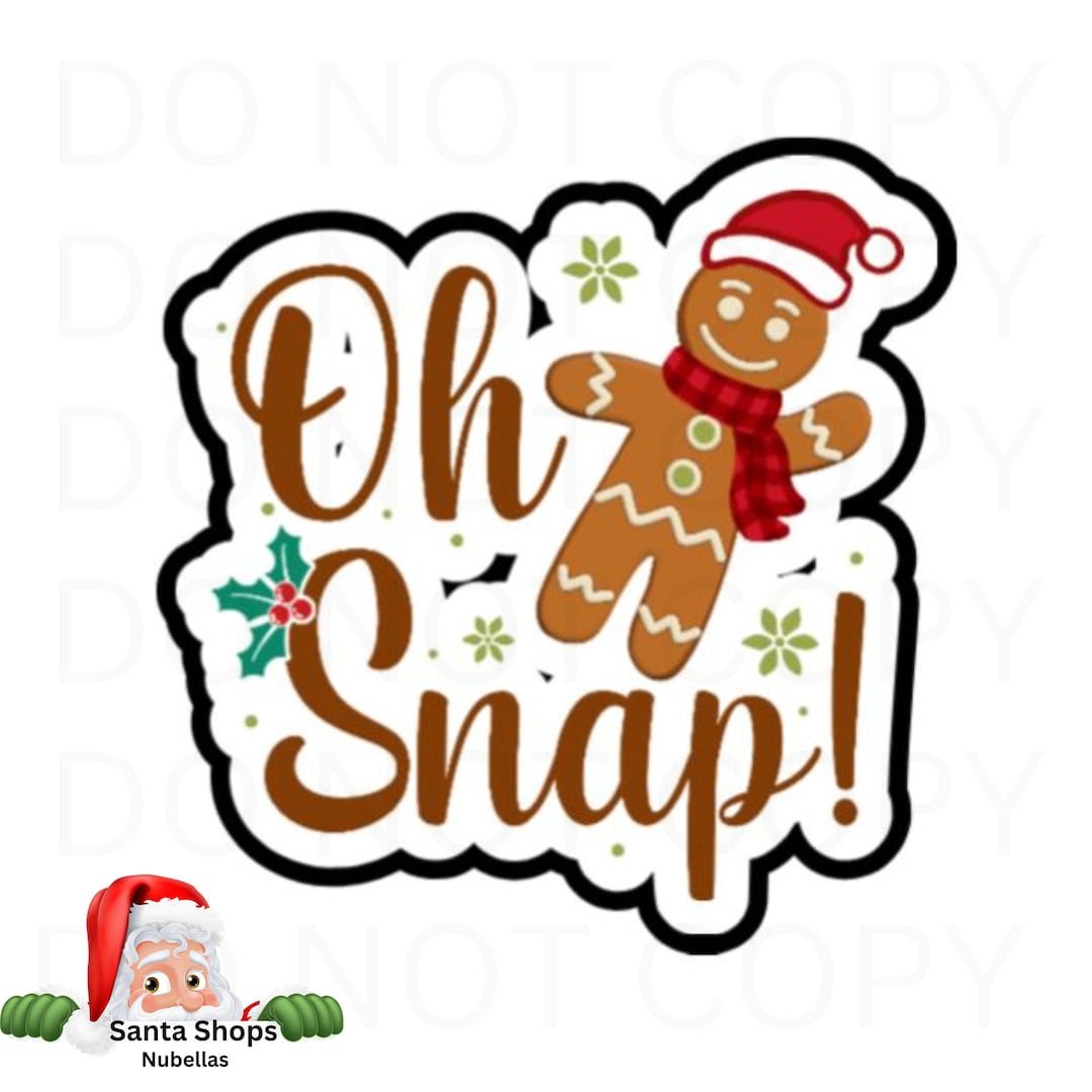Oh Snap Gingerbread Man Christmas Sticker or Decal - Etsy