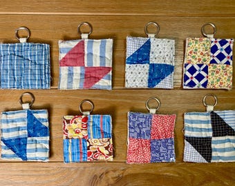 Vintage Quilt Keychain Key Fob Dresden Plate/patchwork Squares/circle ...