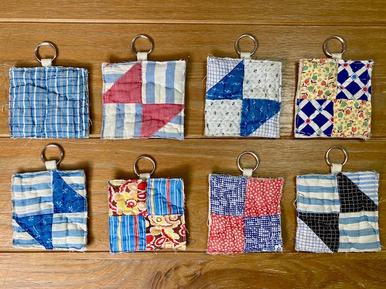 Vintage Quilt Keychain - Etsy