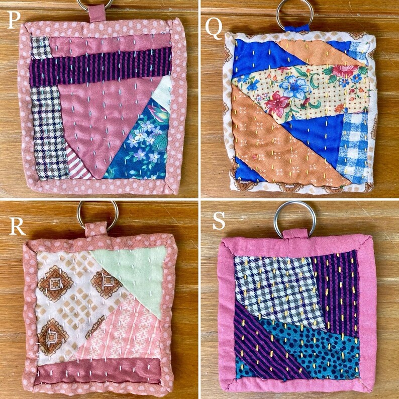 Handsewn Tiny Quilt Keychain - Etsy