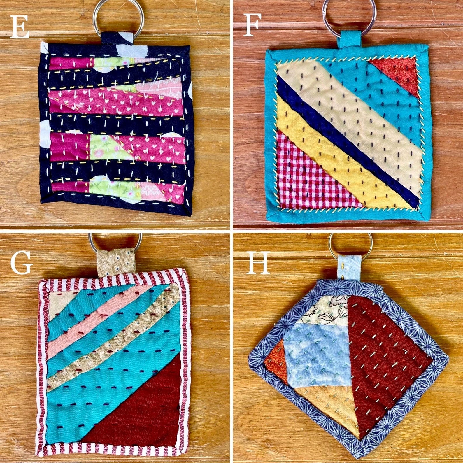 Handsewn Tiny Quilt Keychain - Etsy