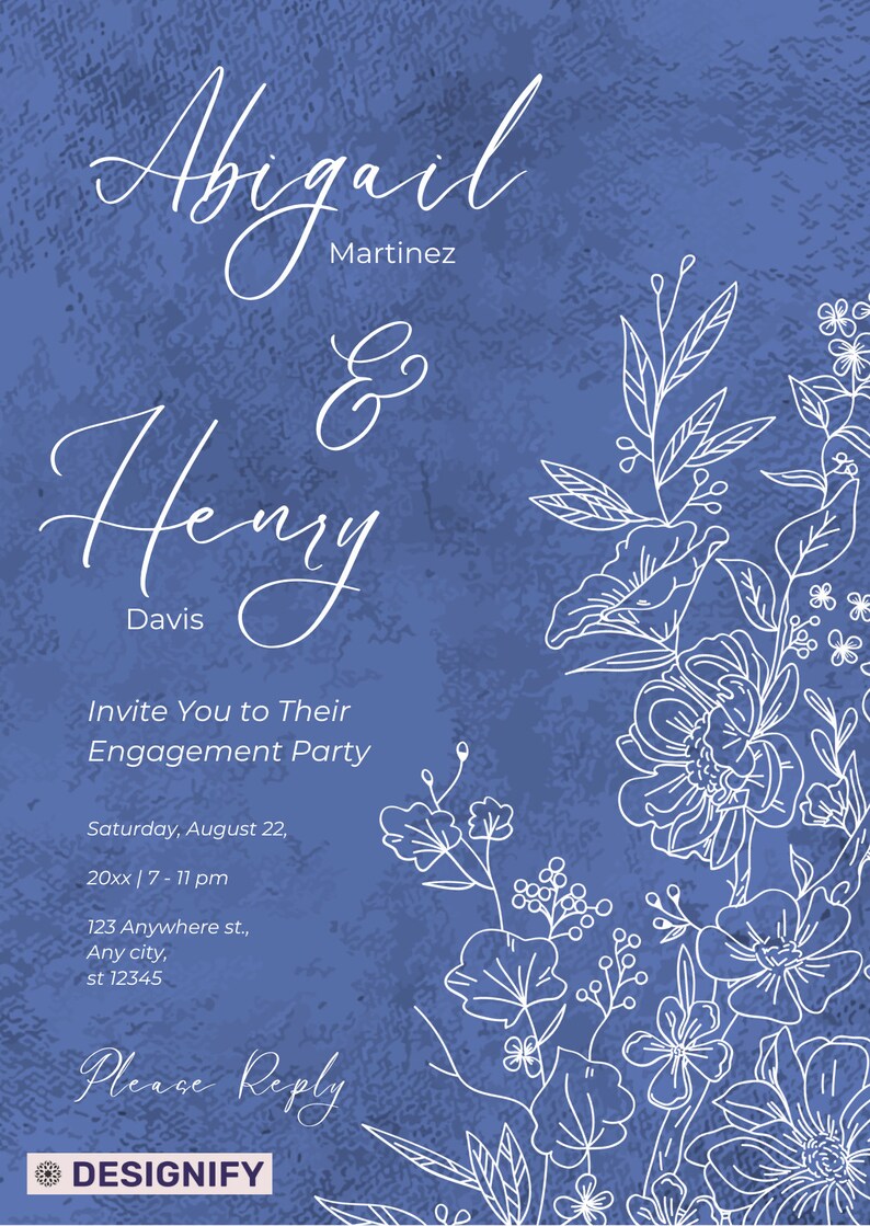 Elegant Purple Wedding Card Template: Floral Design, Lavender Theme ...