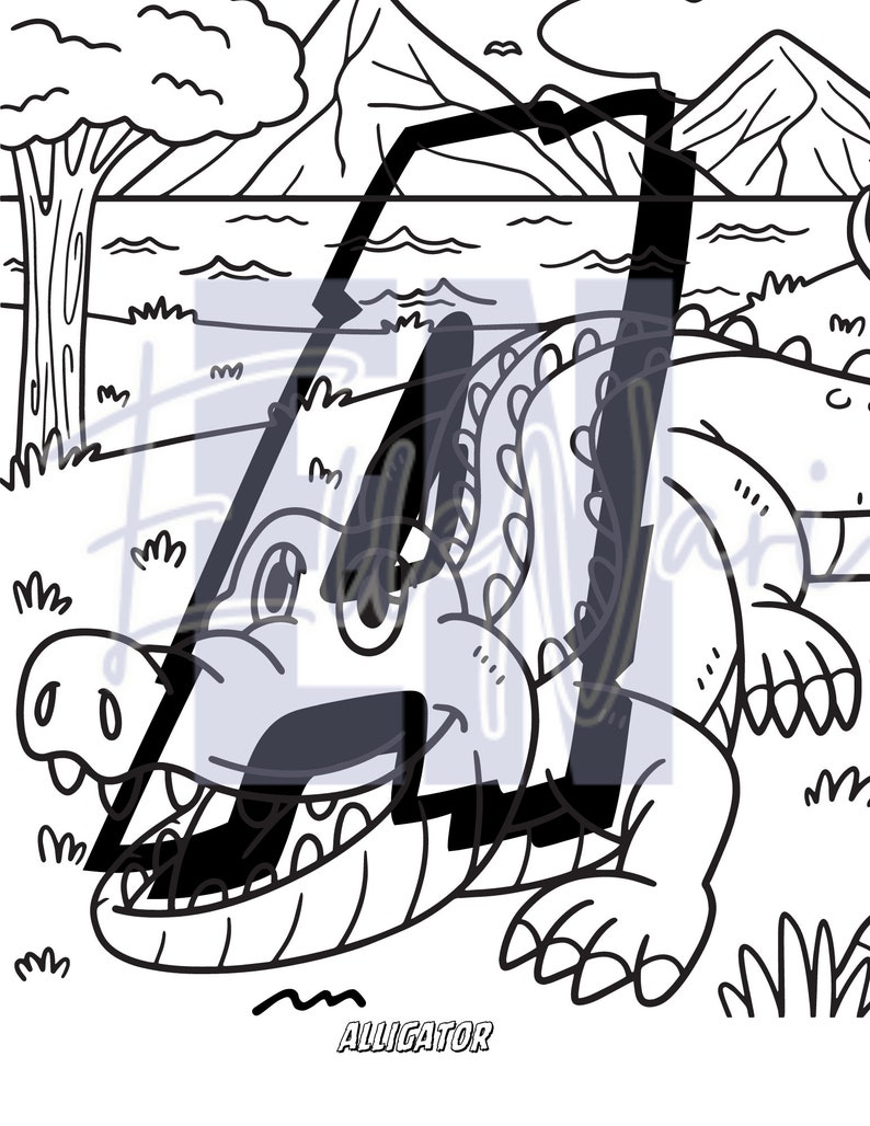 Animal Alphabet Adventures A-Z Coloring Book Digital Version - Etsy