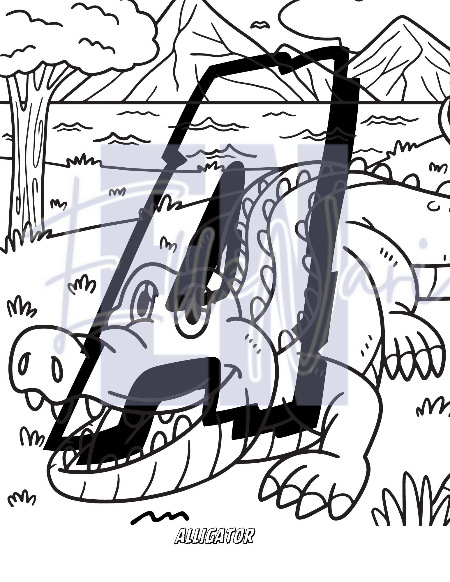 Animal Alphabet Adventures A-Z Coloring Book Digital Version - Etsy