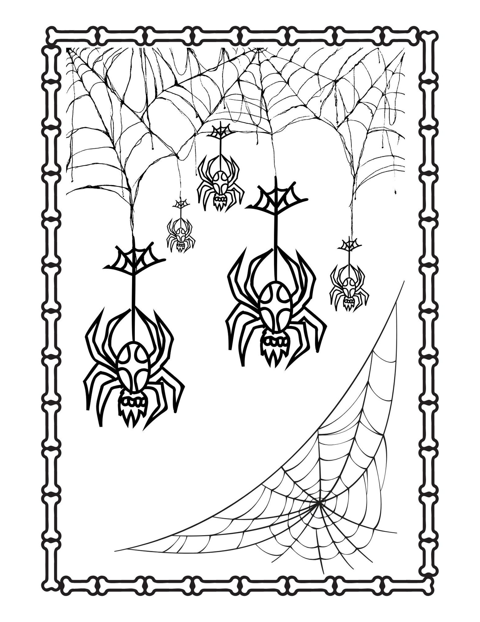 Spooky Halloween Coloring Sheets Set 2 - Etsy