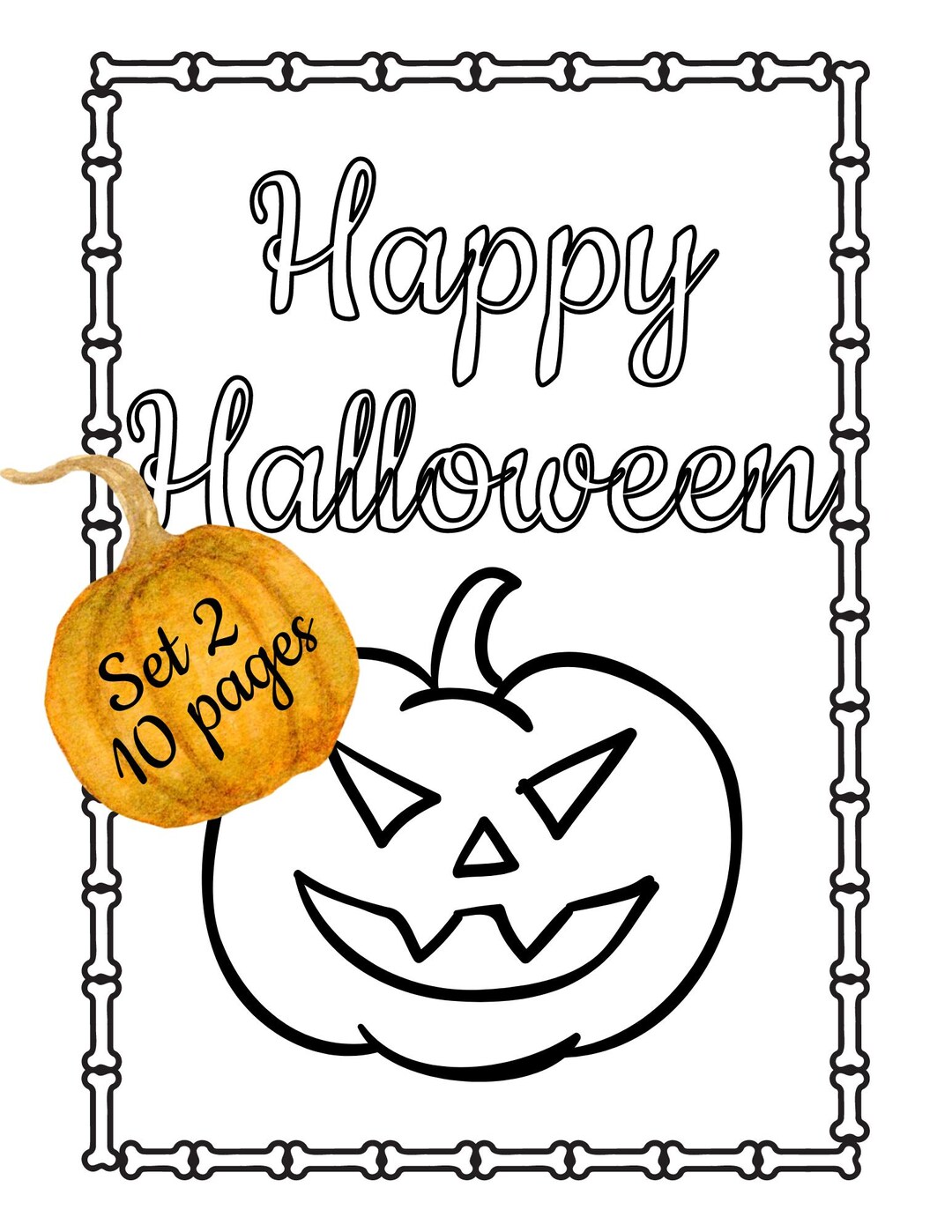 Spooky Halloween Coloring Sheets Set 2 - Etsy