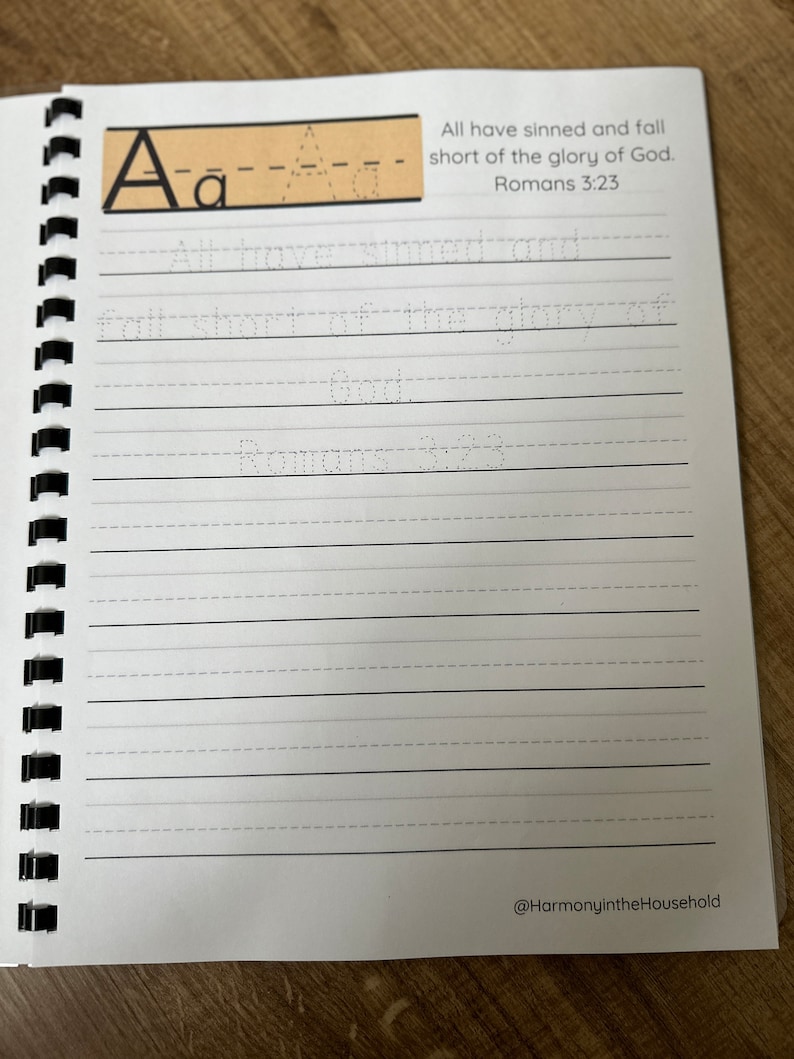ABC Bible Verse Copywork Bible Verse Handwriting Practice - Etsy