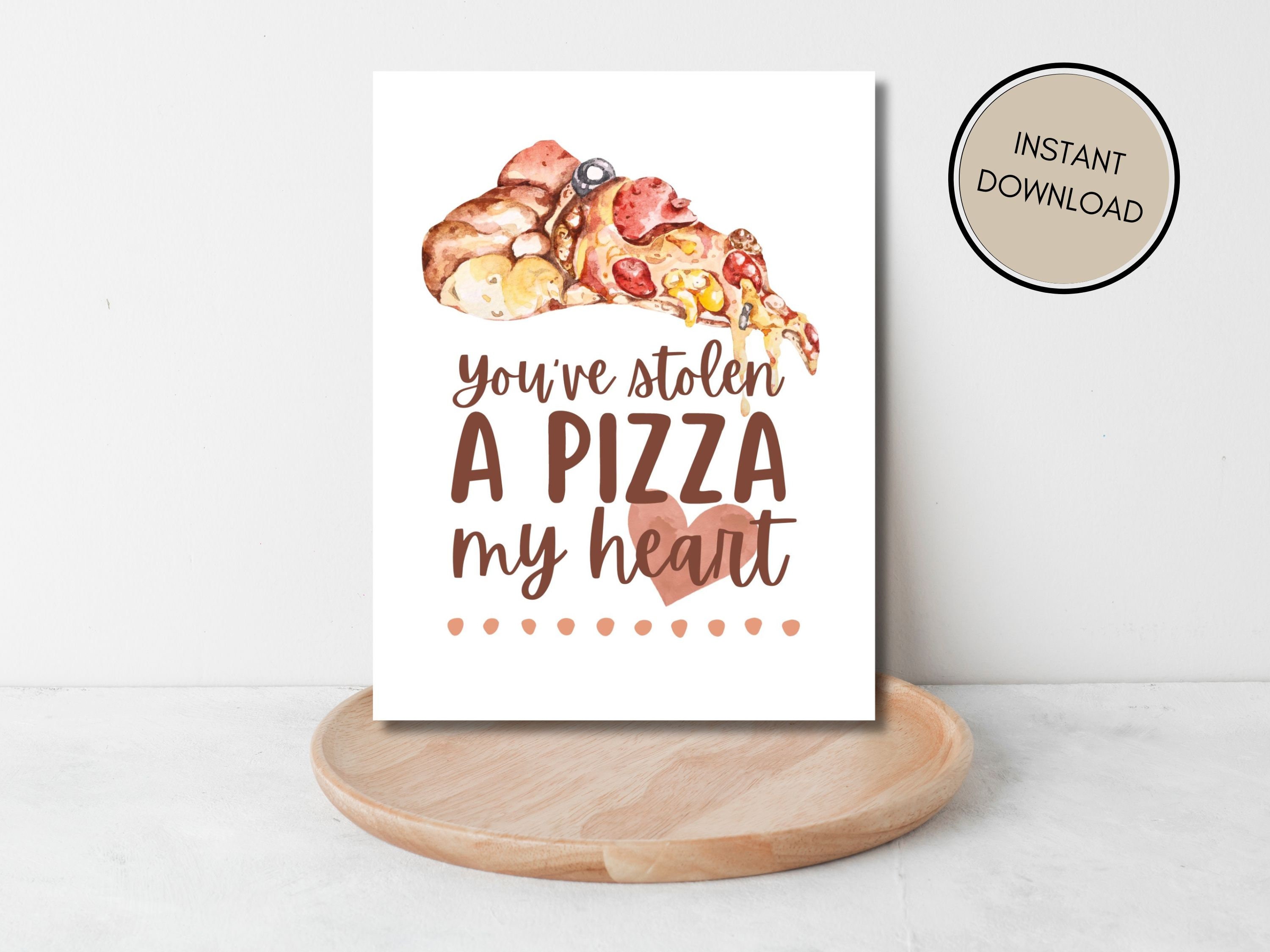 Pizza Valentine Cards - Printable Valentine - Valentine Tag - Classroom ...