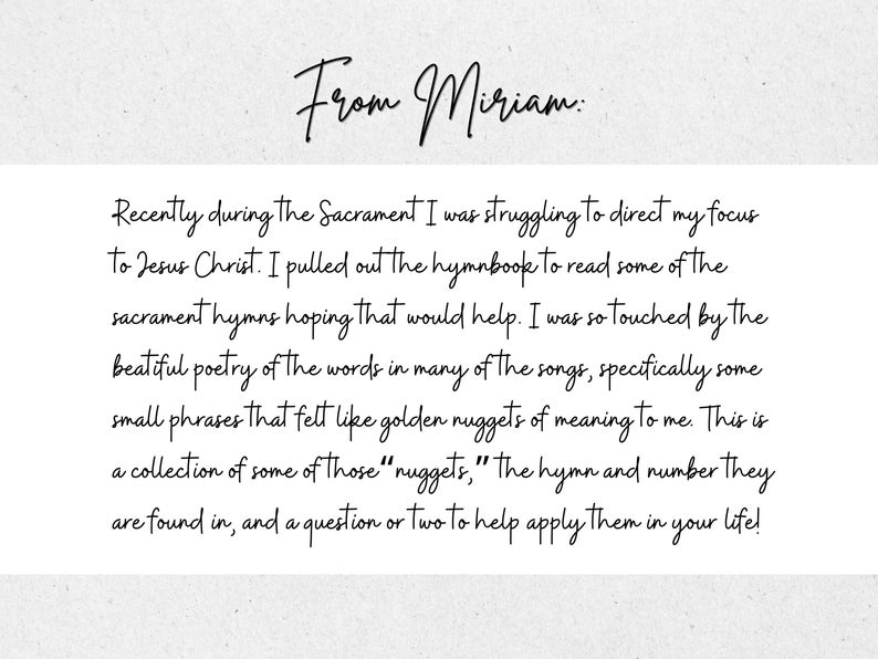 Sacrament Ponder Cards - LDS Hymns - Digital Download - Etsy