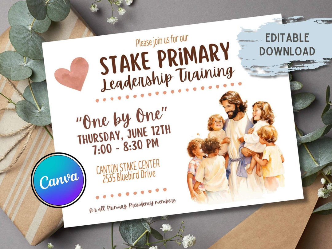Stake Primary Training Meeting - Editable Invitation - Instant Download ...