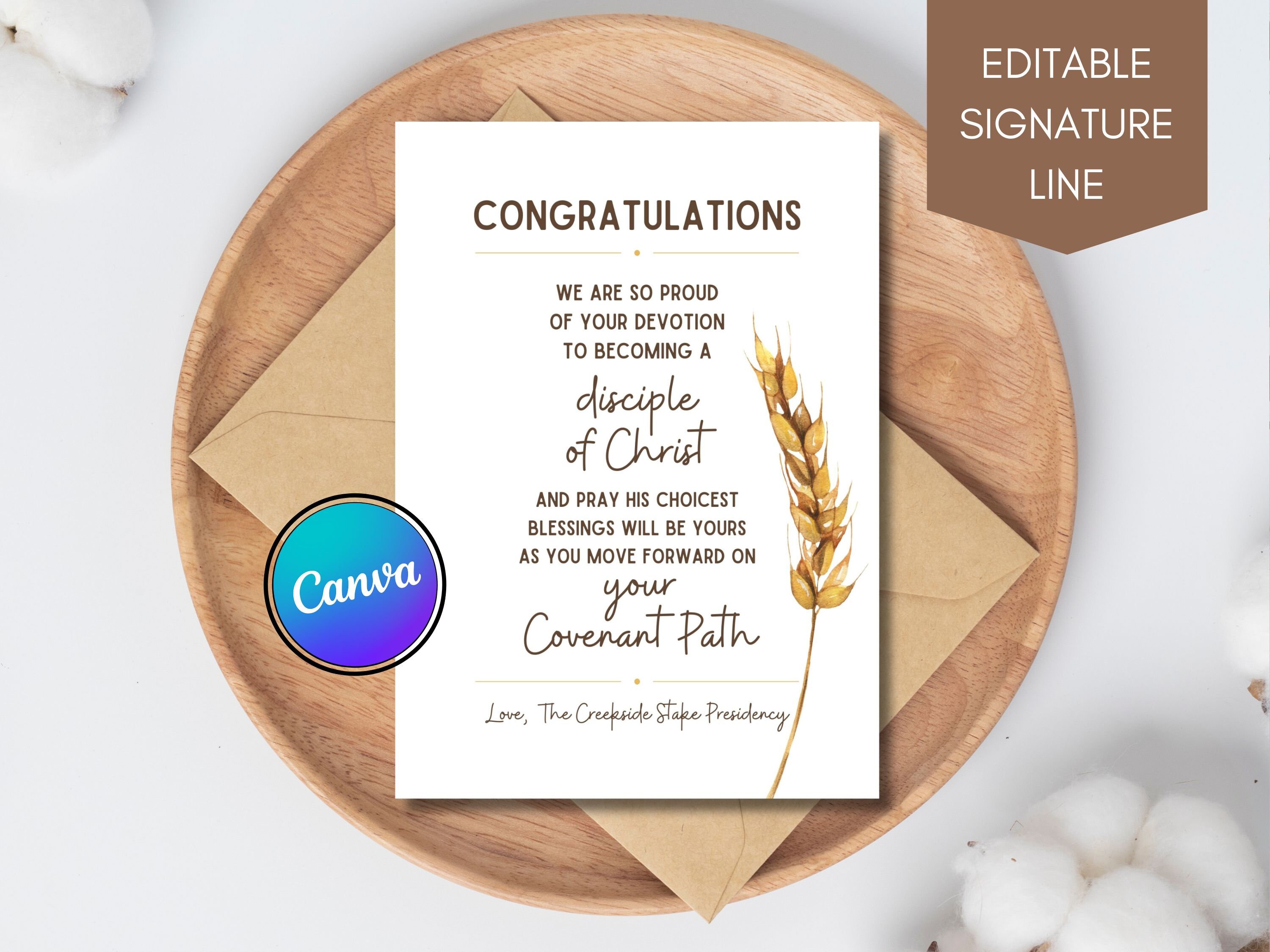 Latter-day Saint Graduation Card, Seminary, Simple Editable Canva ...