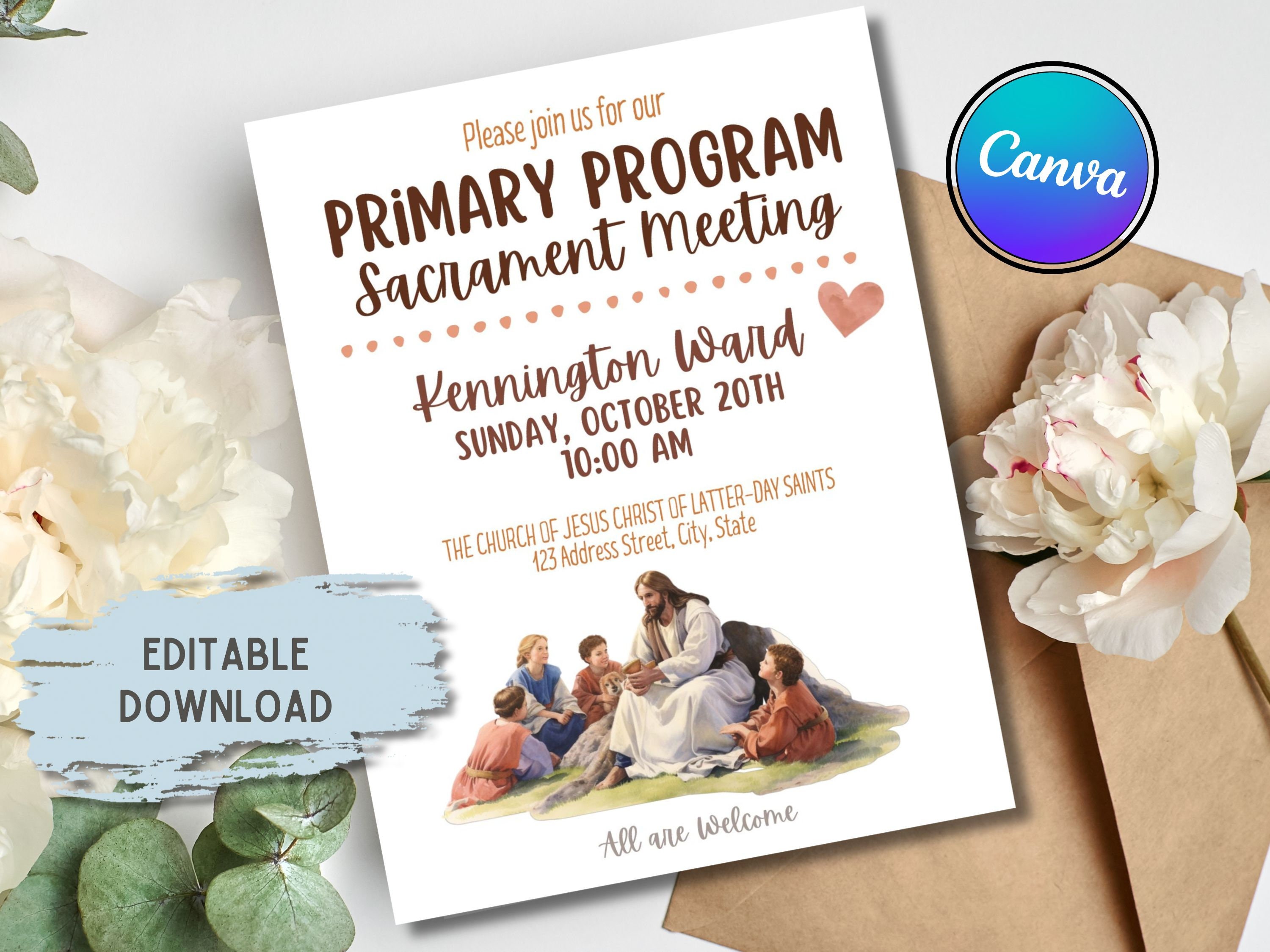 Primary Program Invitation - Children's Sacrament Meeting - Editable ...