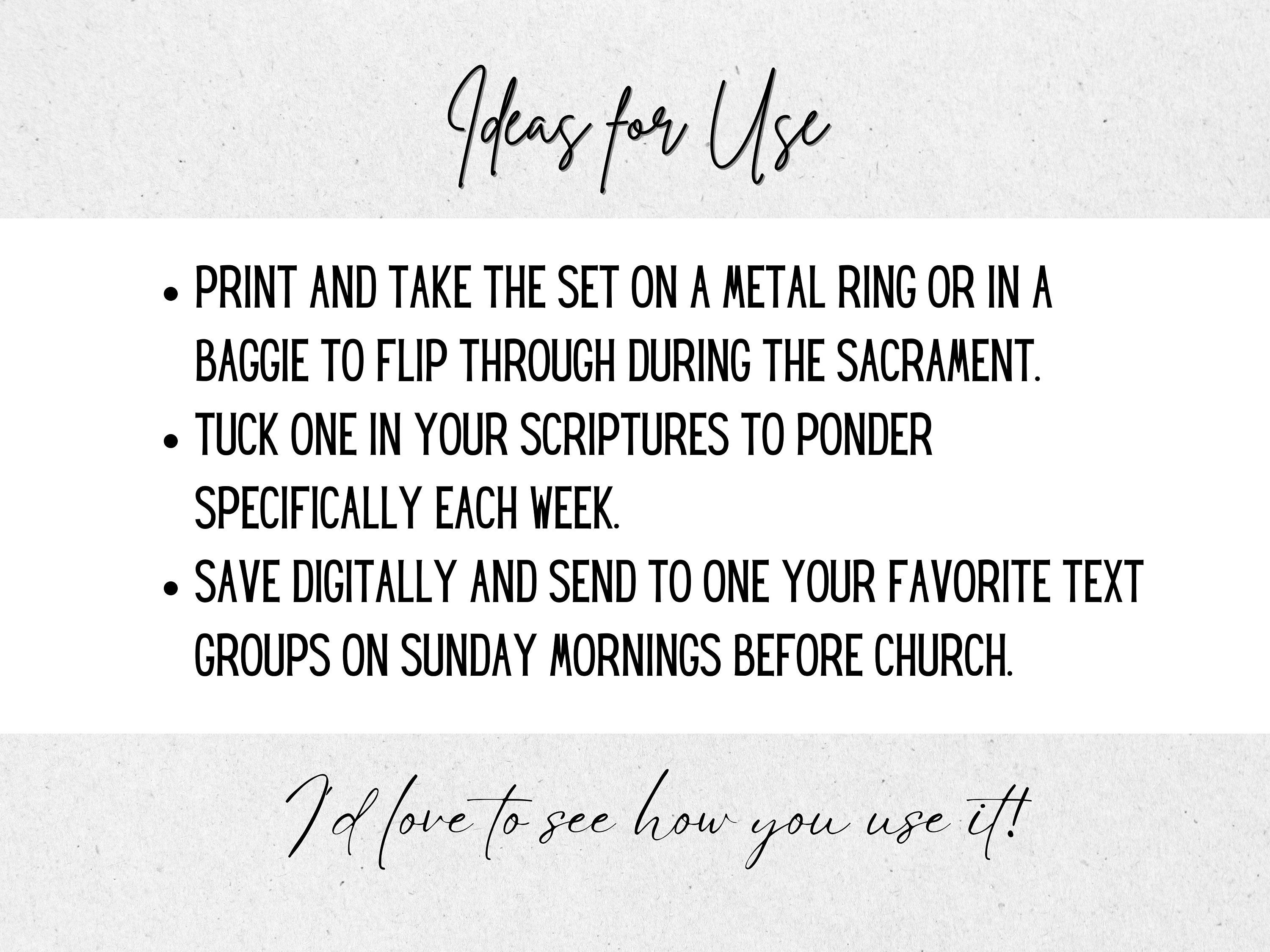 Sacrament Ponder Cards - LDS Hymns - Digital Download - Etsy