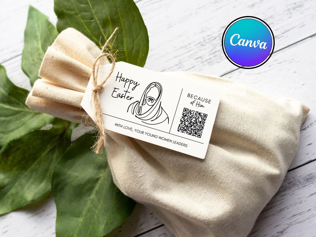 Editable Easter Tag With QR Code - Church of Jesus Christ - Because of ...