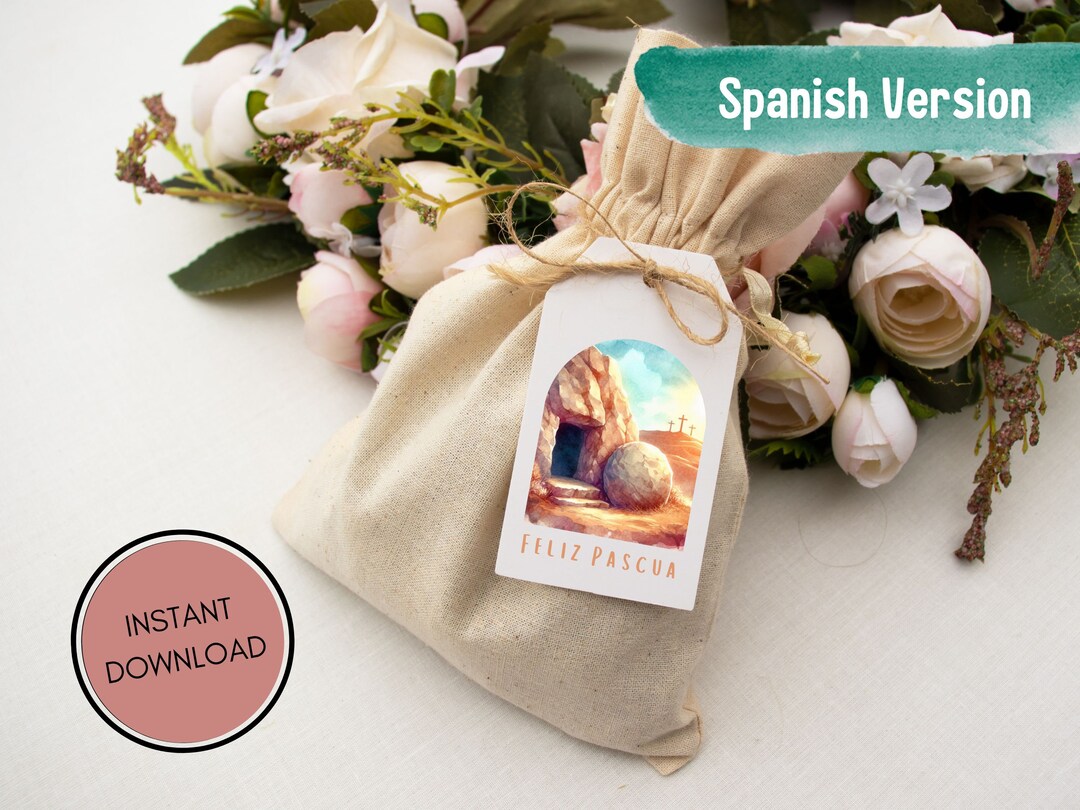 Religious Easter Gift Tag - Feliz Pascua - Spanish - Empty Tomb ...